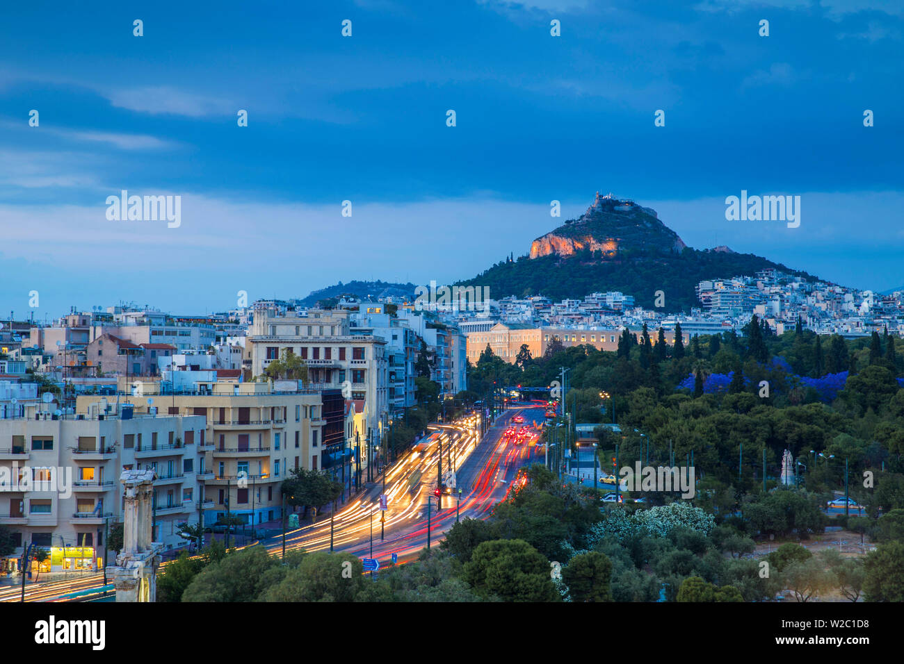 Greece, Attica, Athens, View of Leoforos Vasilissis Amalias towards ...