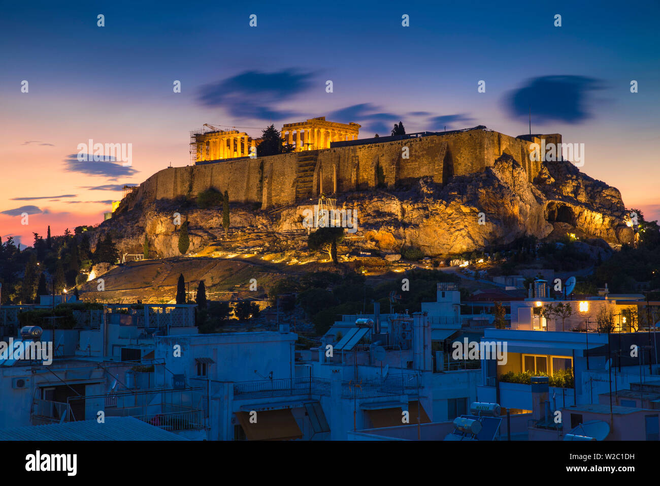 Greece, Attica, Athens, View of Plaka and The Acropolis Stock Photo - Alamy
