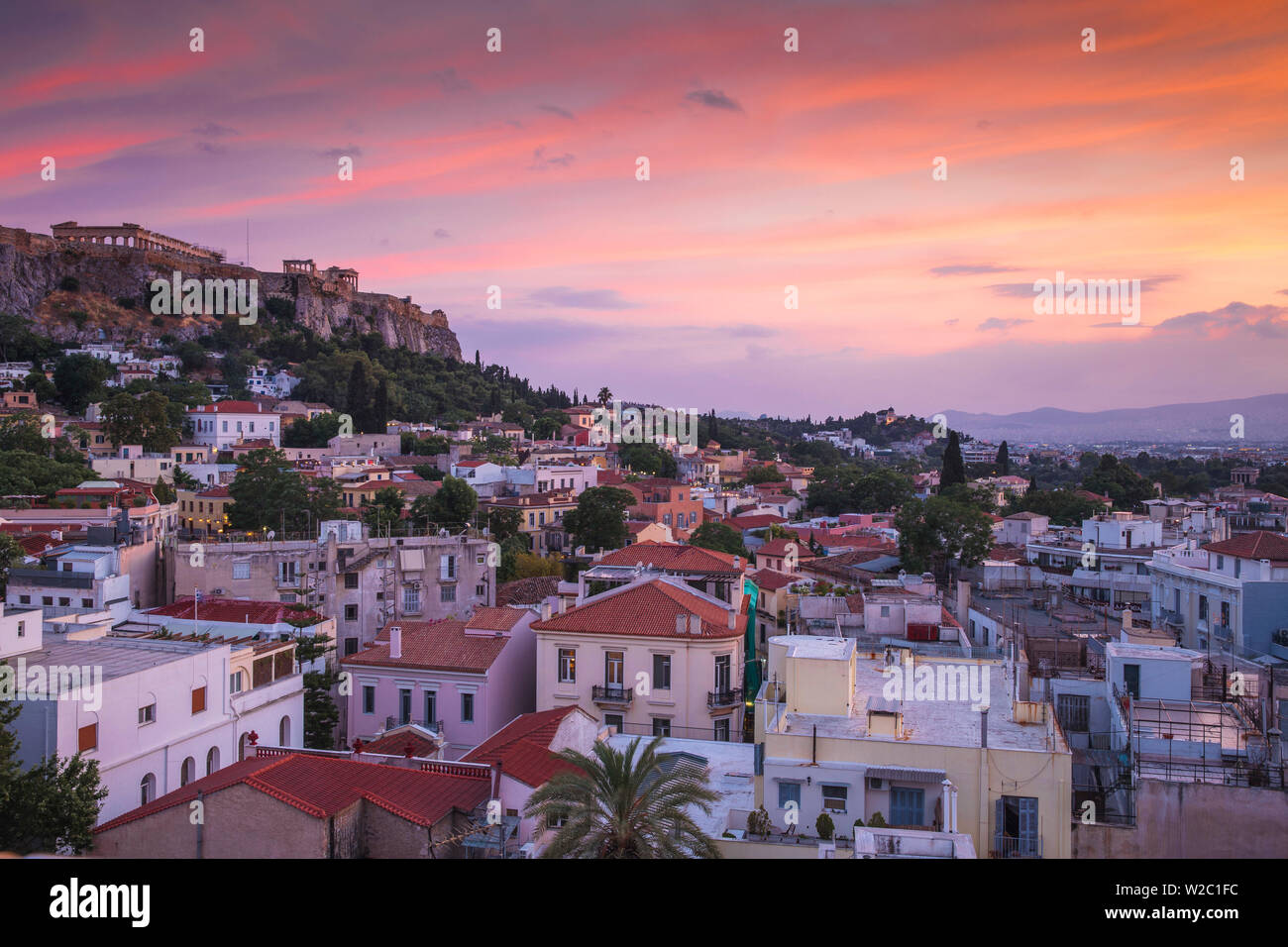 Greece, Attica, Athens, View of Plaka and The Acropolis Stock Photo - Alamy