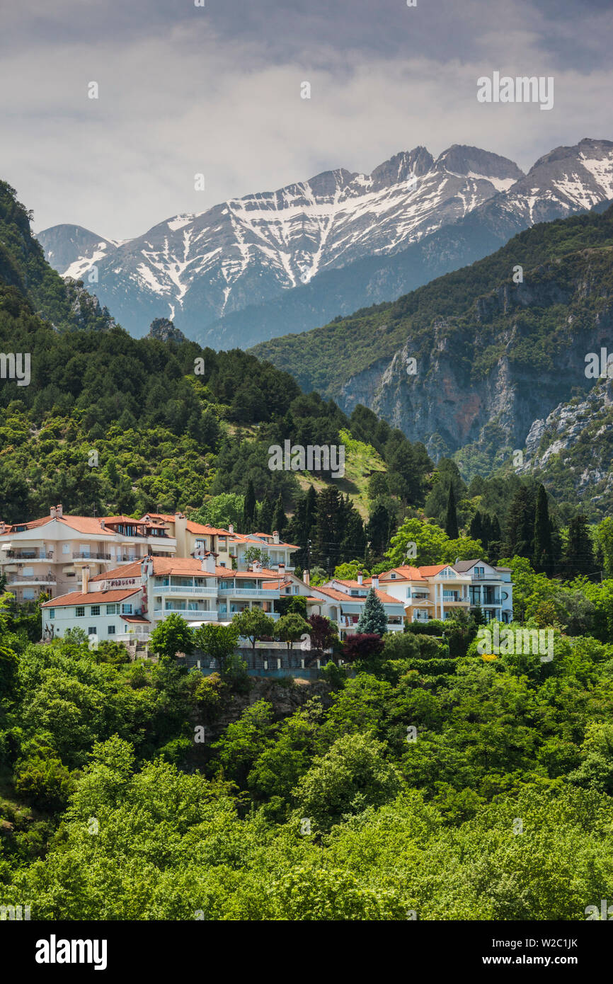 Greece, Central Macedonia Region, Litohoro, view of Mount Olympus Stock ...
