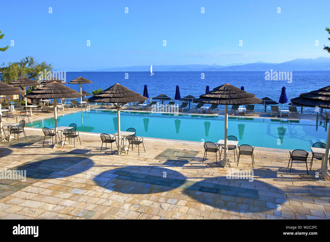 Greek island swimming pool hi-res stock photography and images - Alamy
