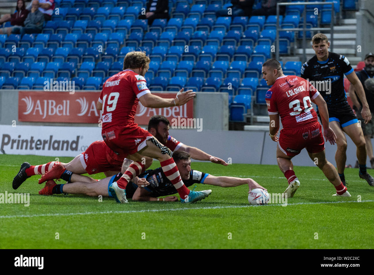 4th July 2019 , AJ Bell Stadium, Salford, England; Betfred Super League, Round 21, Salford Red ...