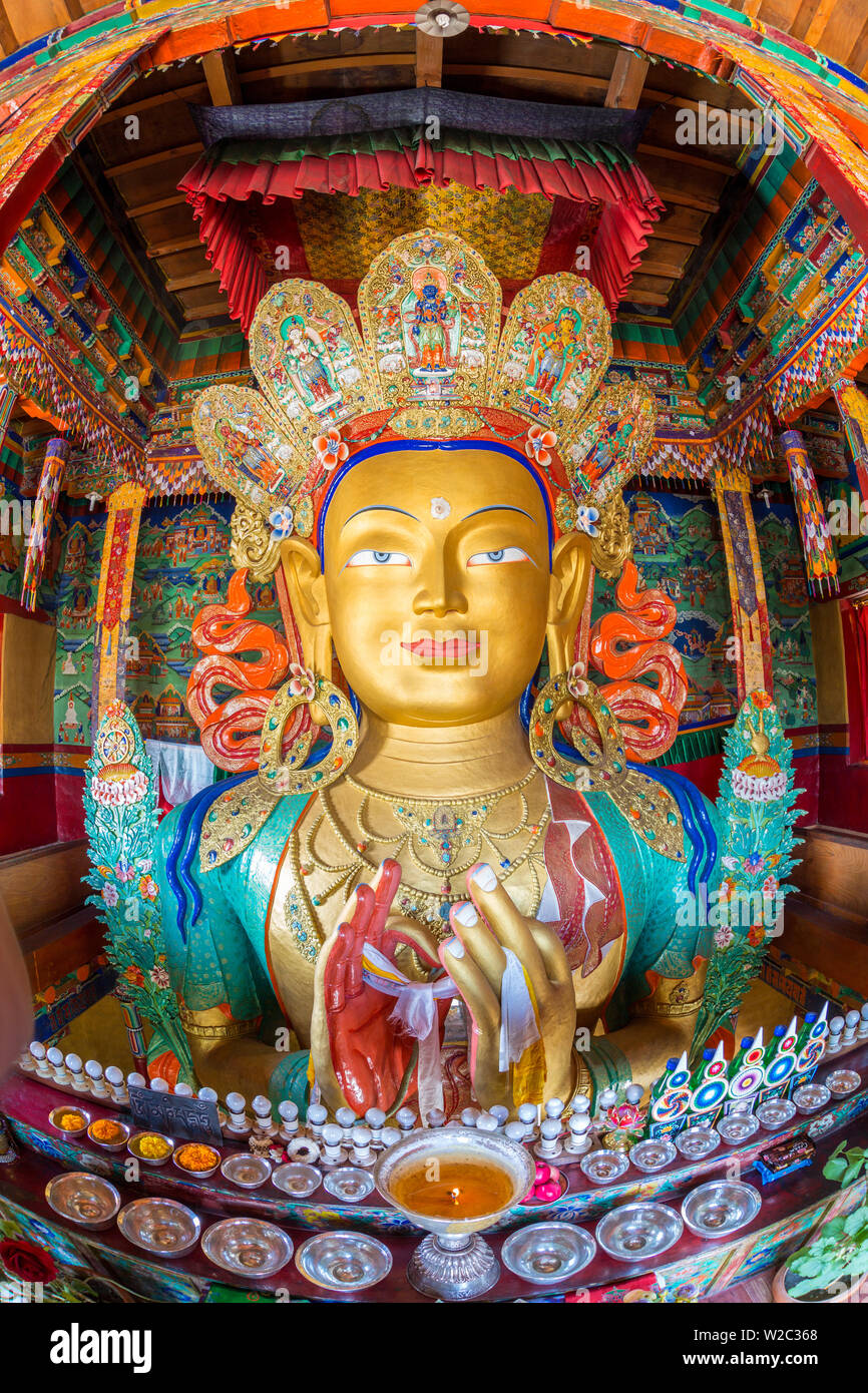 Buddha, Thikse monastery, Thikse, Indus Valley, nr Leh, Ladakh, India ...