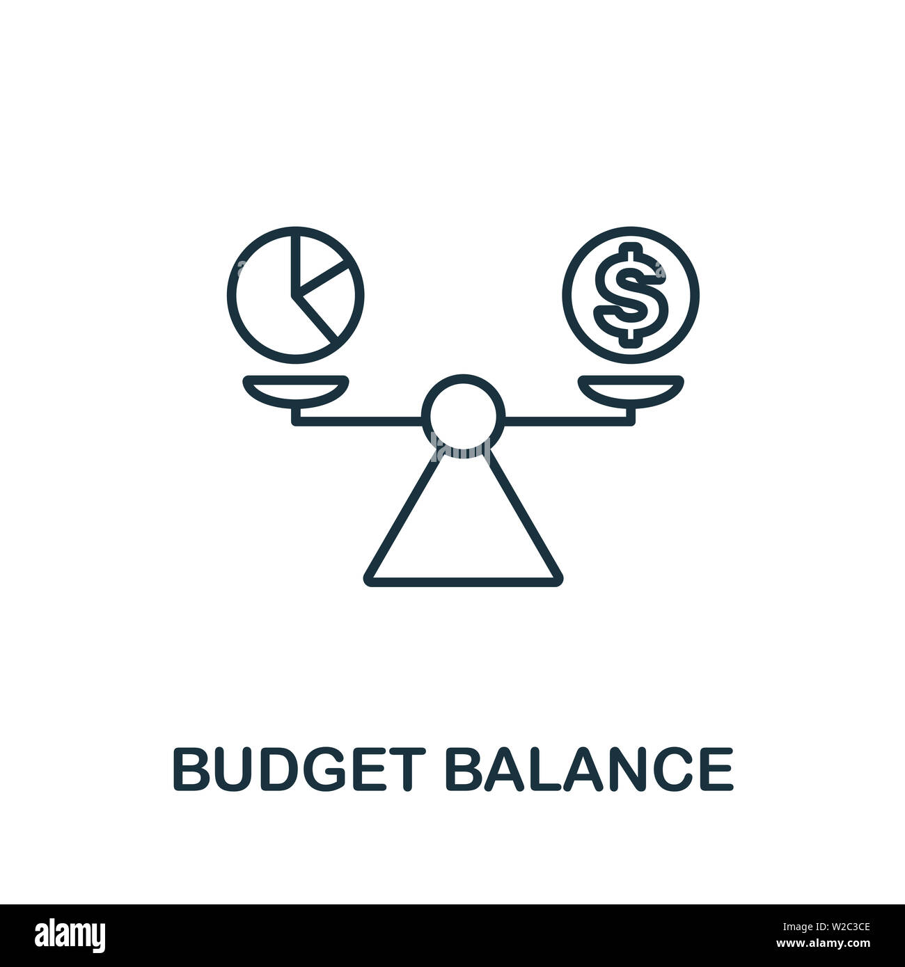 Budget Balance outline icon. Thin line concept element from business ...
