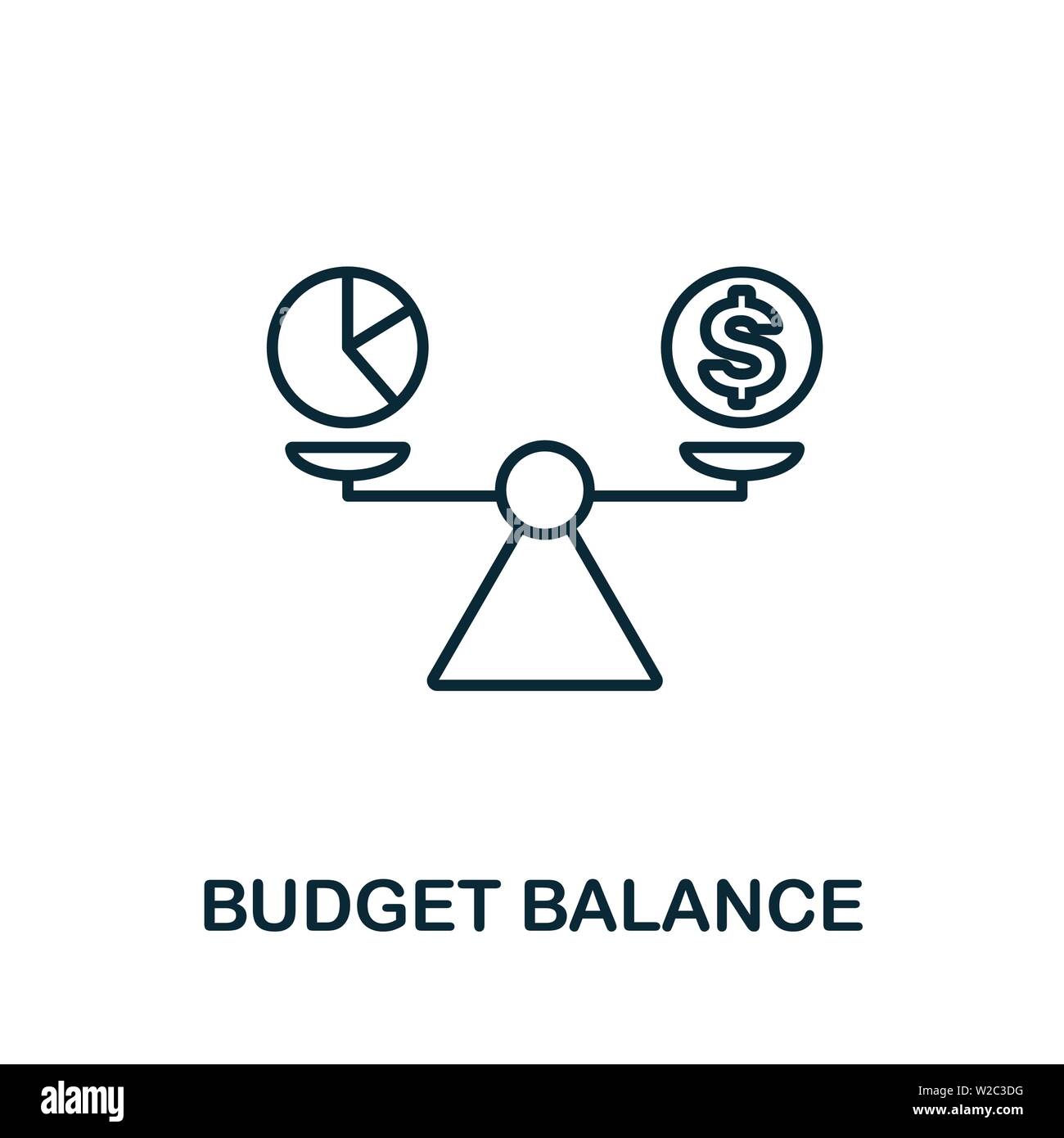 Budget Balance outline icon. Thin line concept element from business ...
