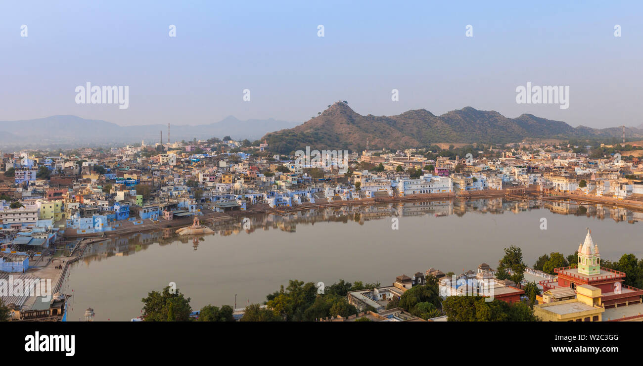 India, Rajasthan, Pushkar, Aerial view of Pushkar Stock Photo - Alamy