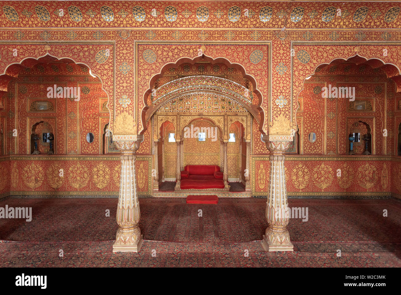 India, Rajasthan, Bikaner, Junagahr Fort, Anup Mahal Hall Stock Photo ...