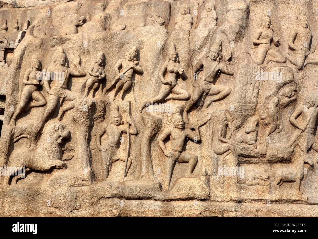 Pancha Rathas, cave temple (7th century), Mahabalipuram, Tamil Nadu ...