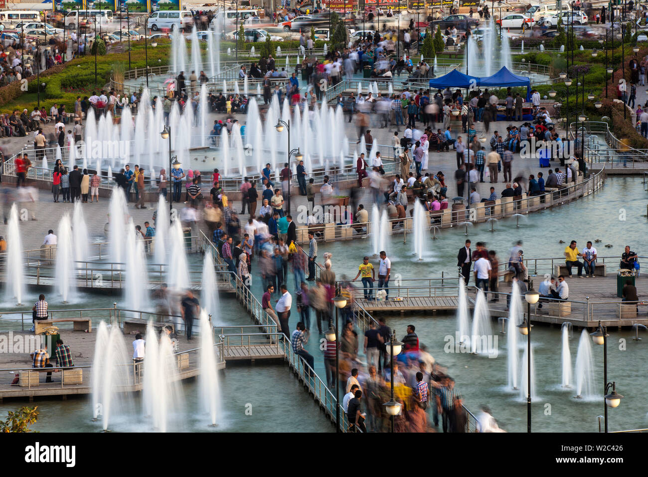 Iraq, Kurdistan, Erbil, Shar park (City Center Park) and Qaysari ...