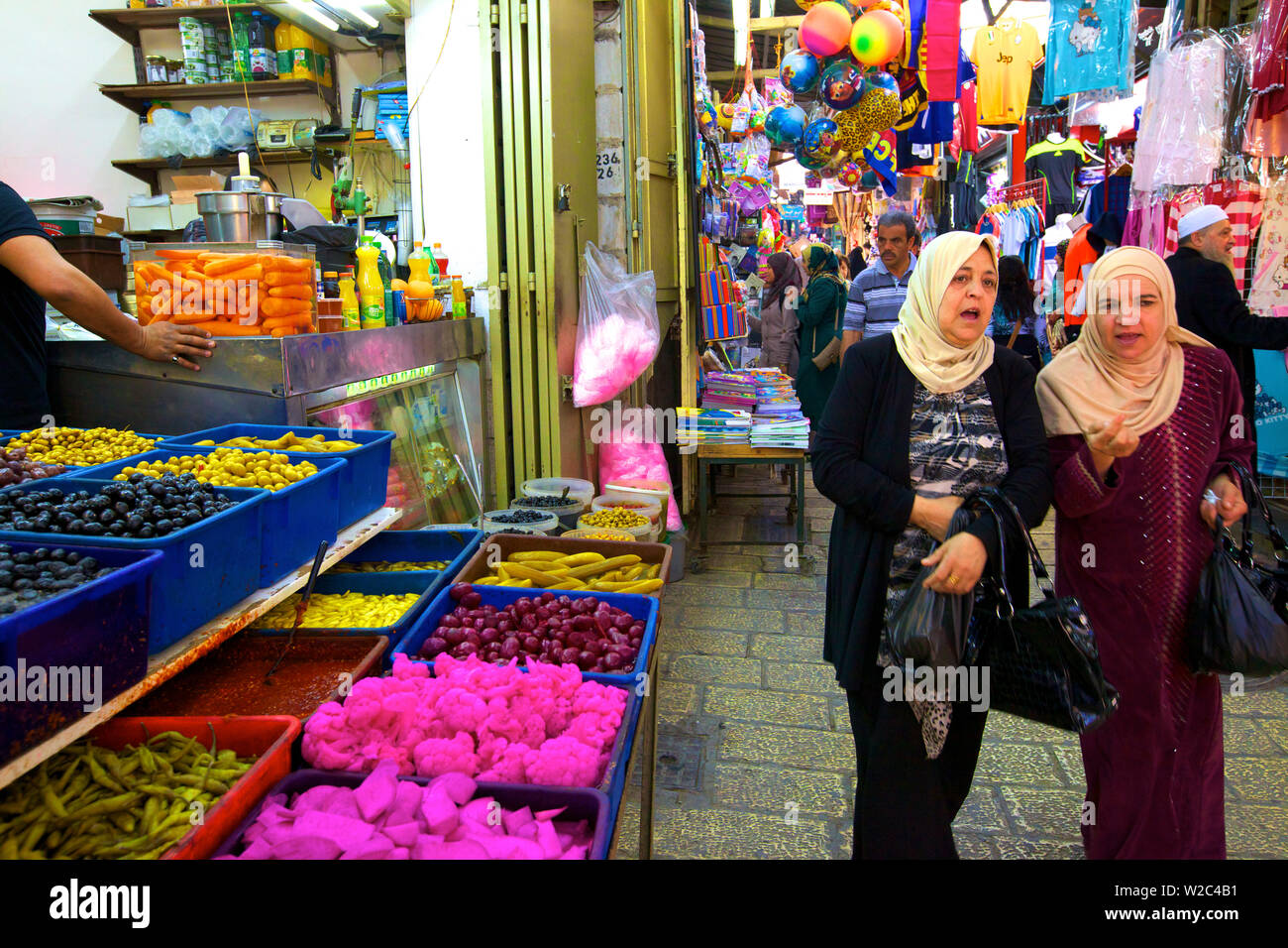 Market In Muslim Quarter, Jerusalem, Israel, Middle East Stock Photo ...
