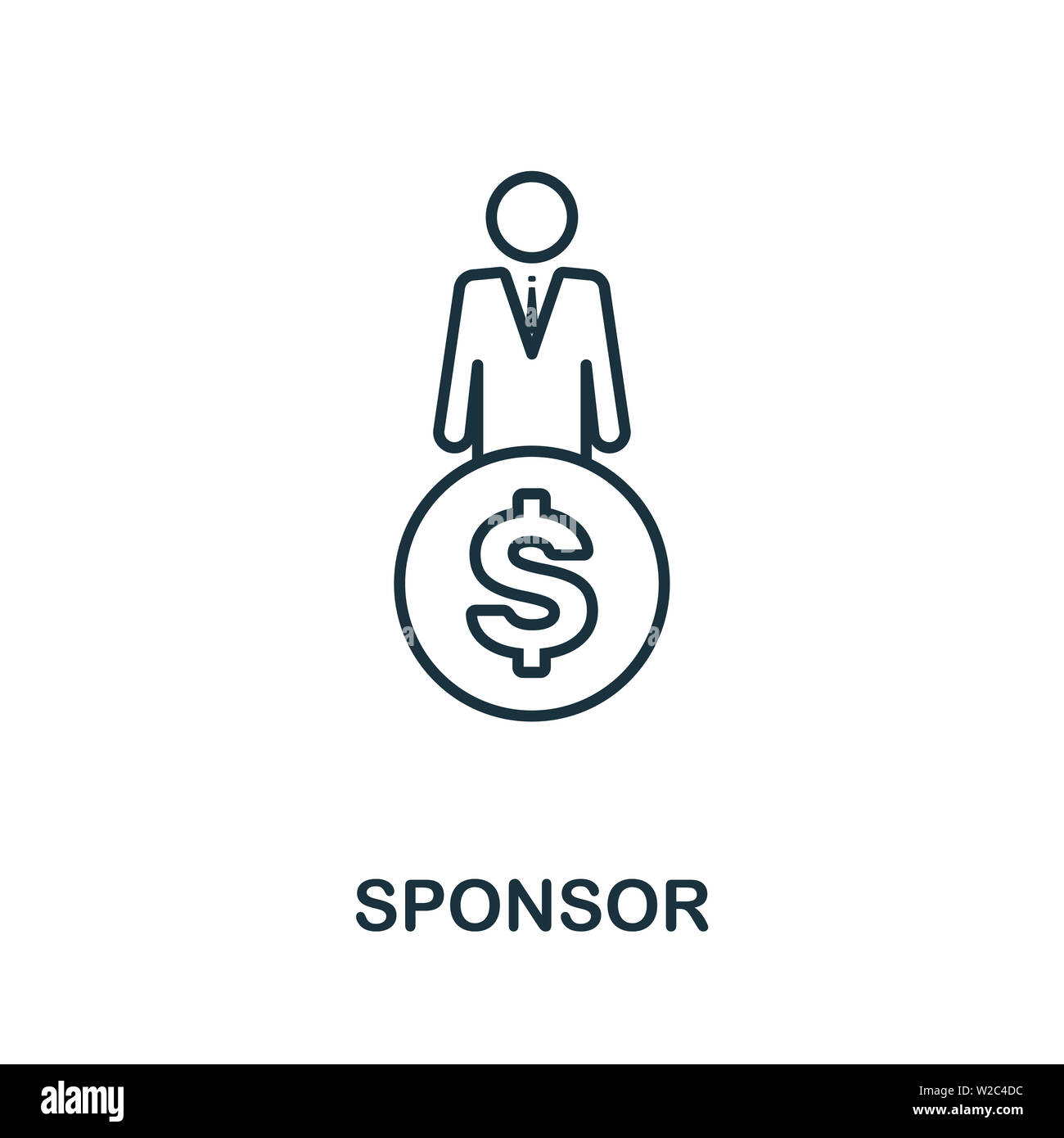 Sponsor outline icon. Thin line concept element from business ...