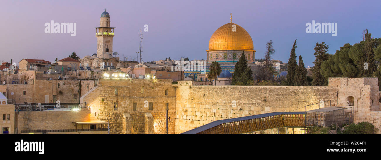 Israel, Jerusalem, Old City, Temple Mount, Dome of the Rock and The ...