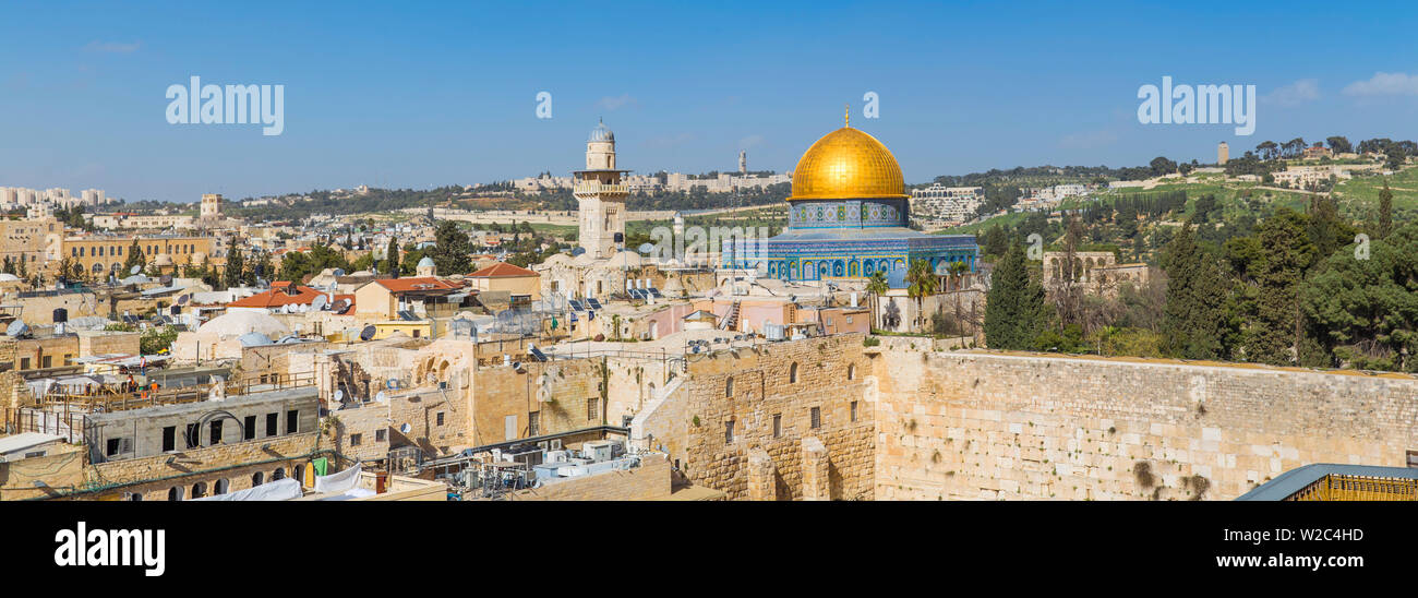 Israel, Jerusalem, Old City, Temple Mount, Dome of the Rock and The ...