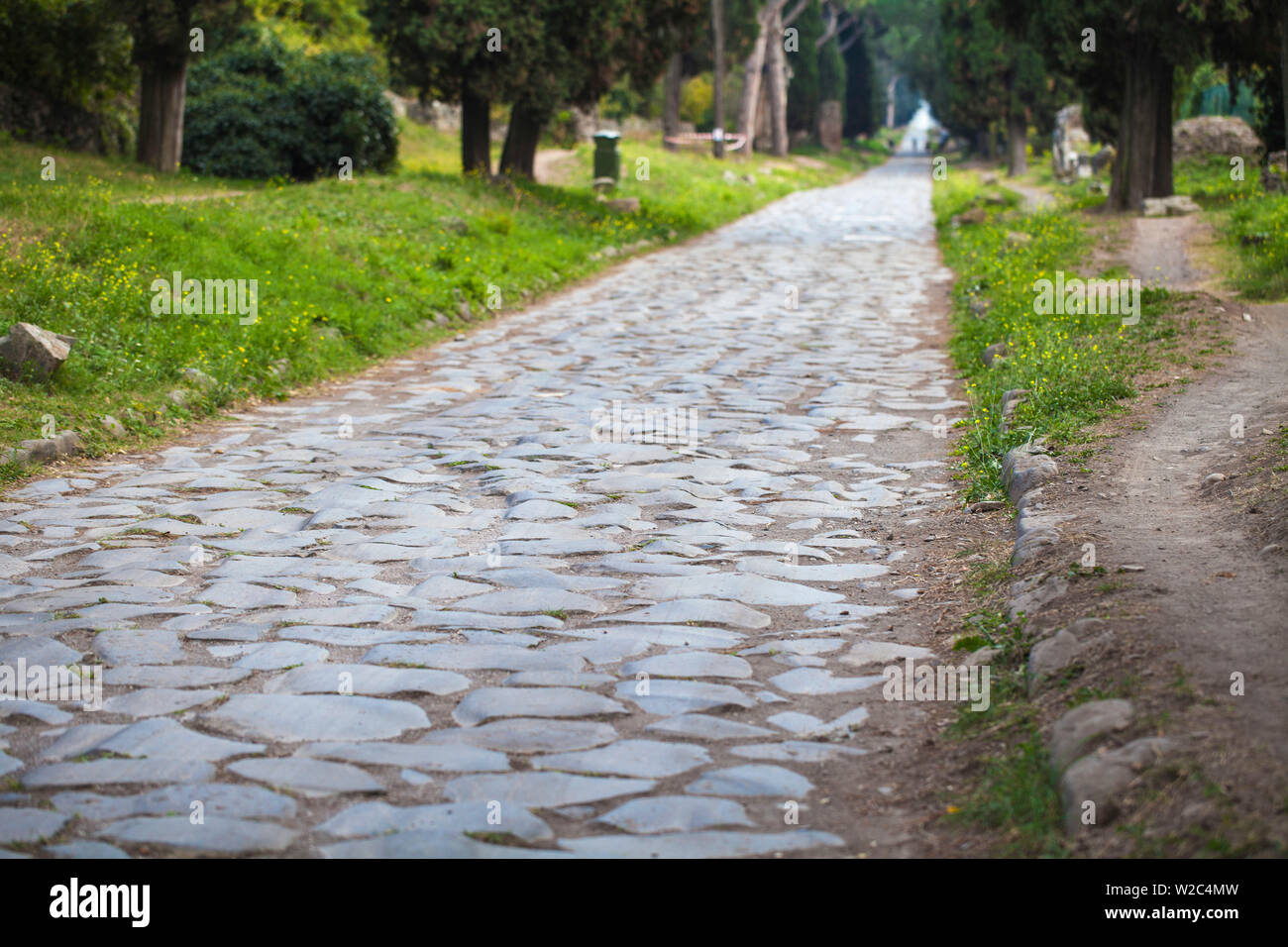 Italy, Lazio, Rome, Ancient Appian Way - Ancient Roman road Stock Photo ...