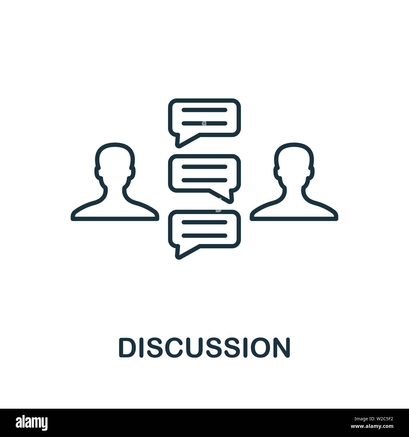 Discussion outline icon. Thin line concept element from business ...