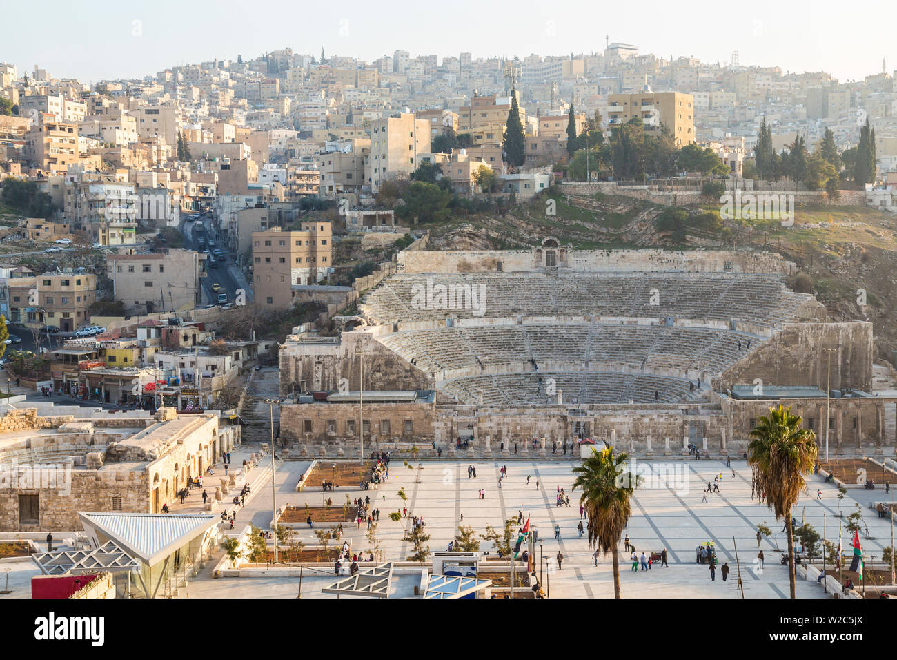 Roman amphitheatre, & city, Amman, Jordan Stock Photo - Alamy