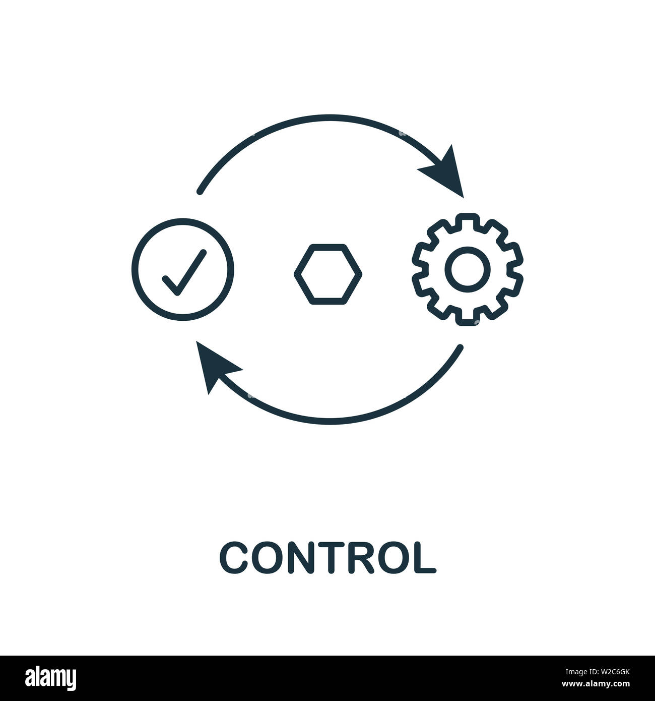 Control outline icon. Thin line concept element from business ... Control outline icon. Thin line concept element from business ...