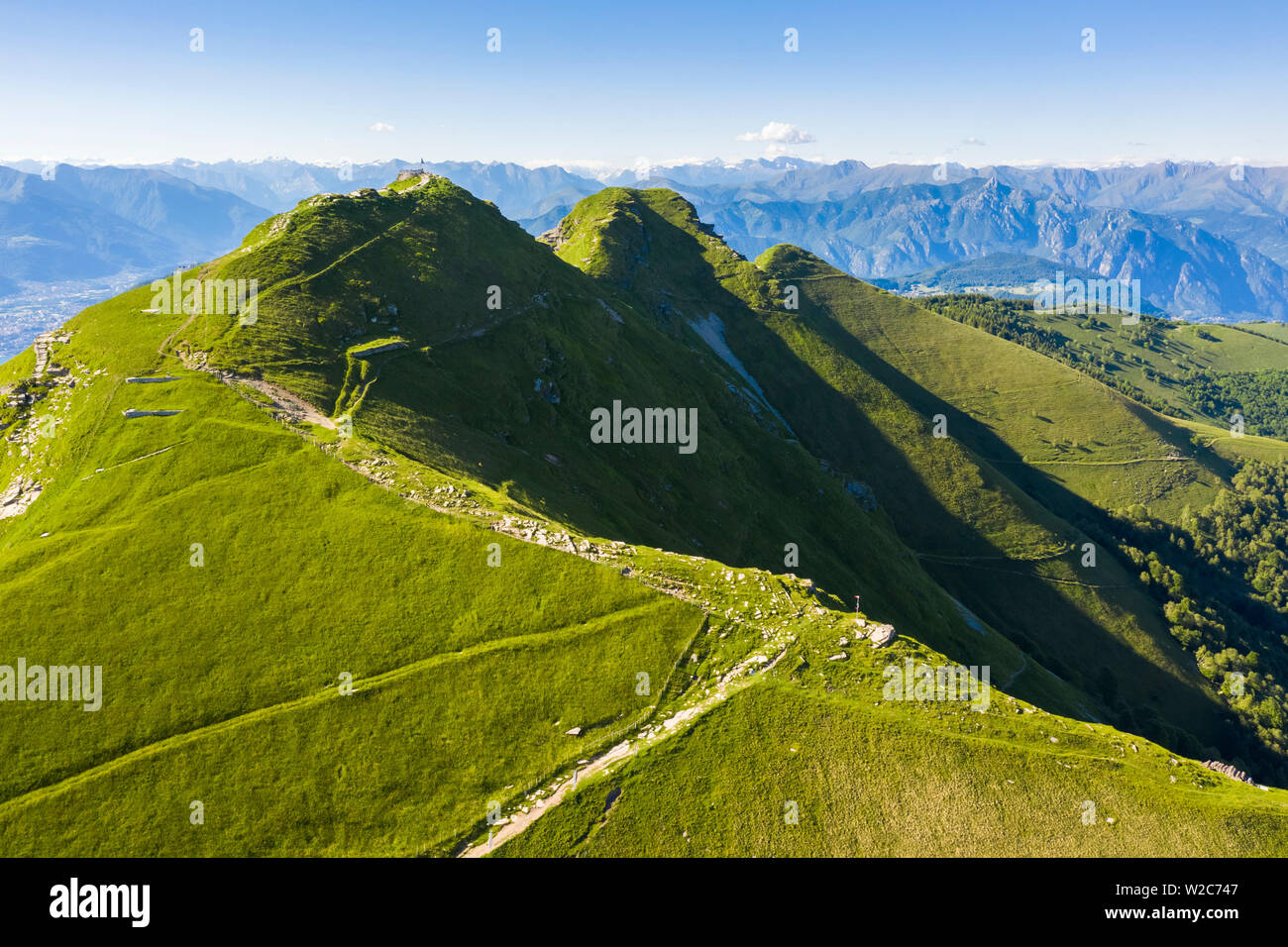 Aerial view of the Monte Generoso and Mario Botta's Fiore di Pietra ...