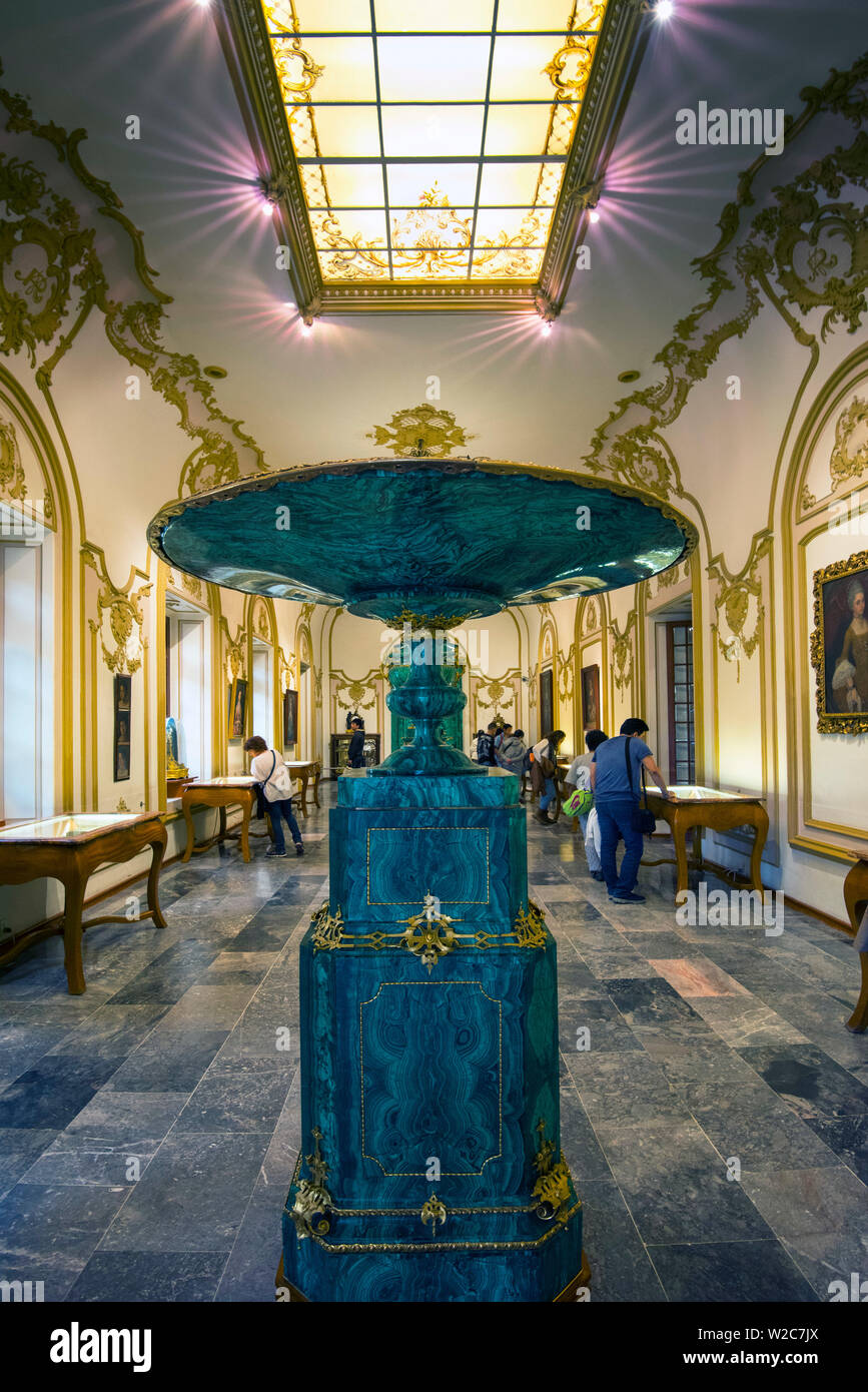 Mexico, Mexico City, Chapultepec Castle, The Malachite Room, Tazza ...
