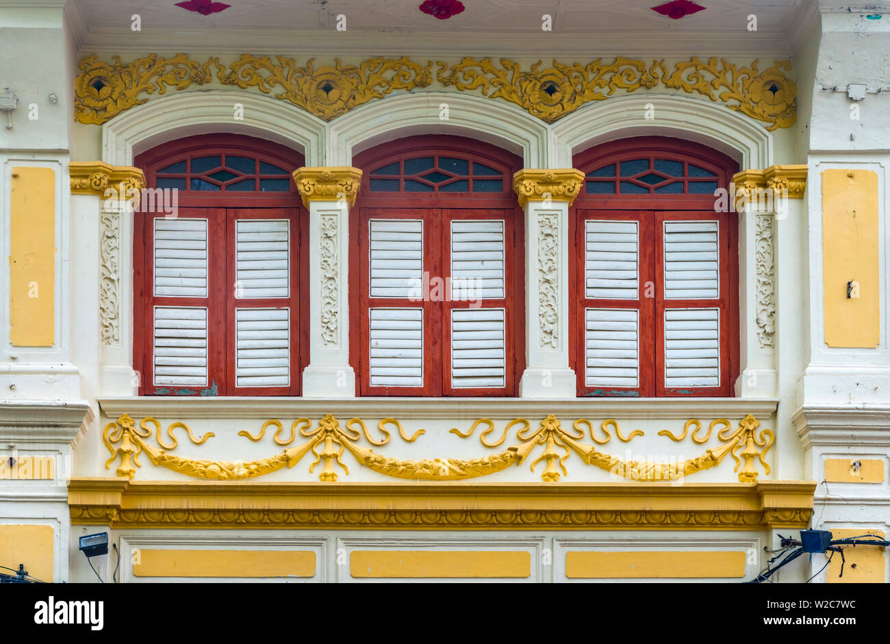 Malaysia, Penang, Georgetown, Shuttered Windows Stock Photo - Alamy
