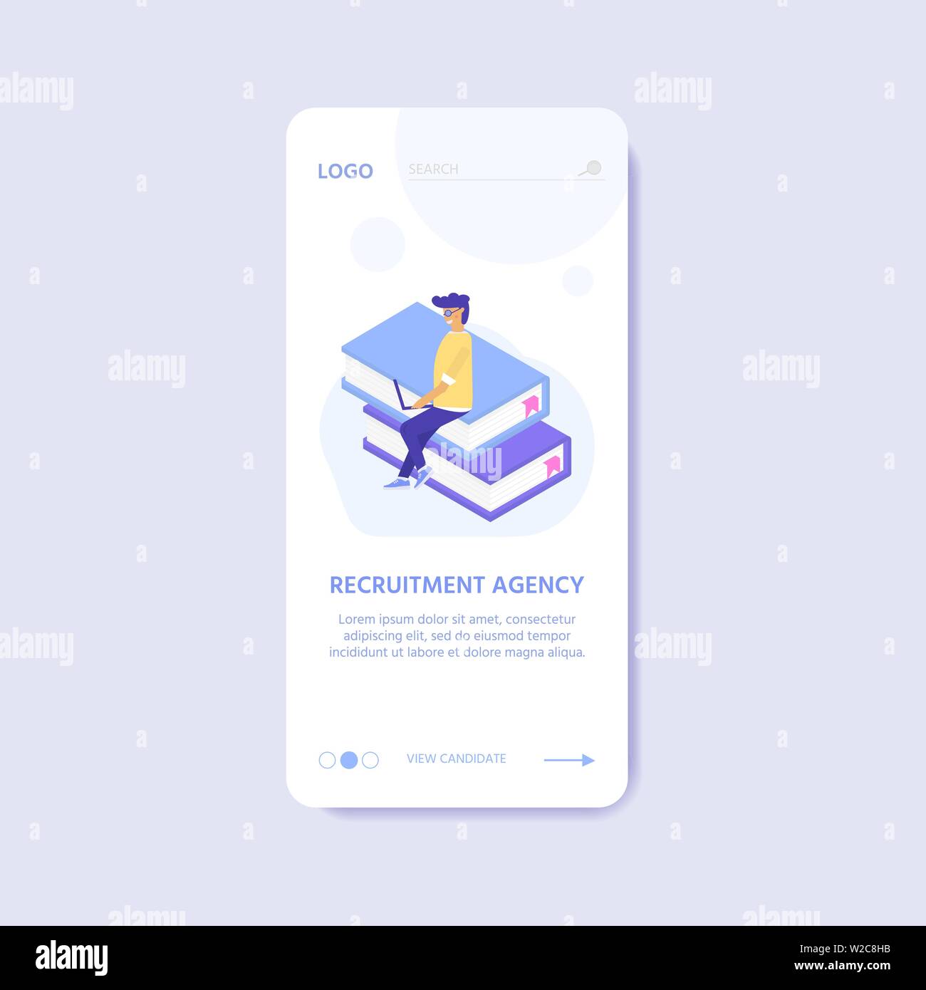 Recruitment agency, concept with characters for documents, employee ...