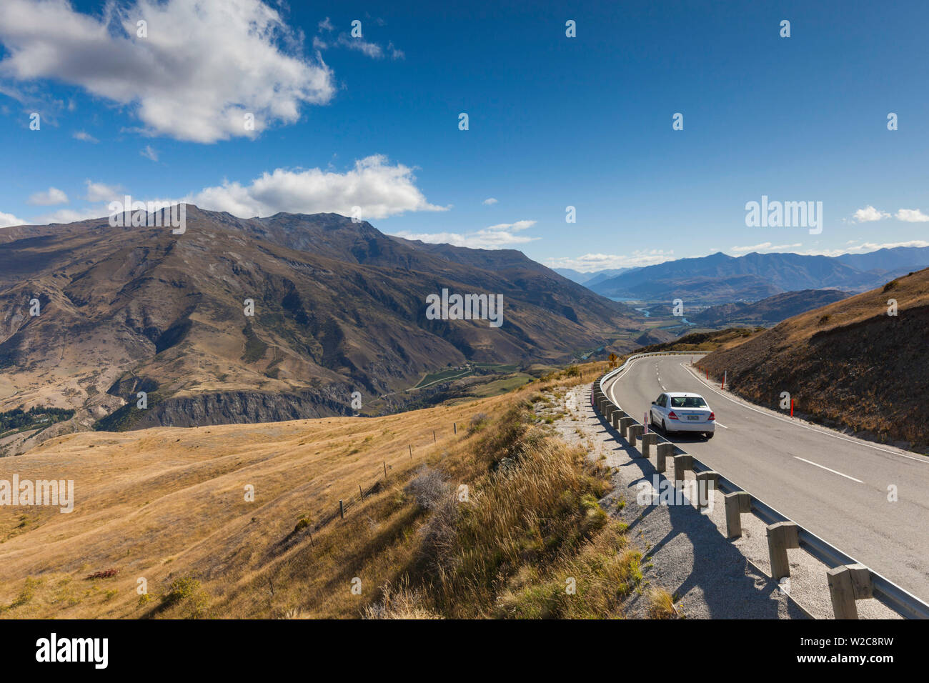 New Zealand, South Island, Otago, Cardrona-area, Crown Range Road ...
