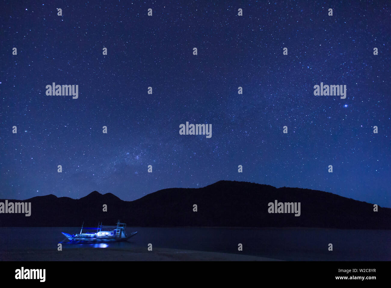 Philippines, Palawan, Culion Island, Milky Way and Arao Beach Stock ...