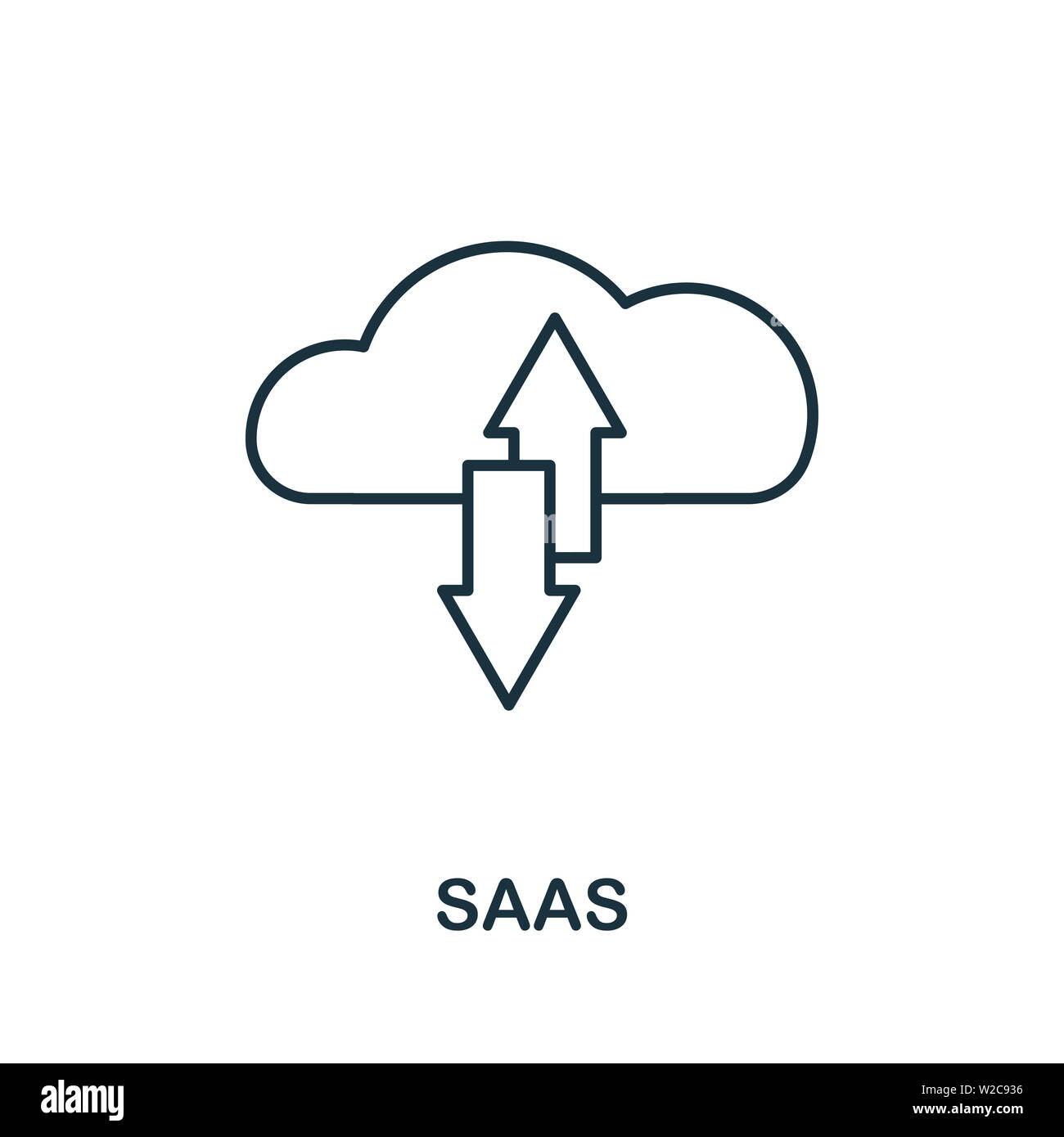 Saas outline icon. Thin line concept element from business management ...