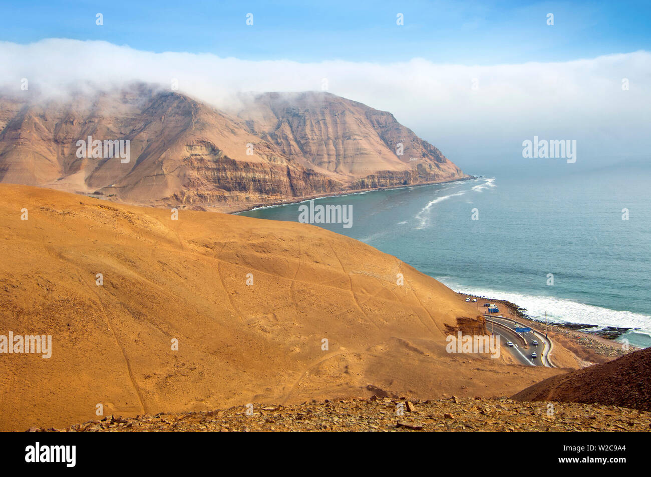 Peru, Lima, Morro Solar, Pacific Ocean Cliffs, Chorrillos District ...