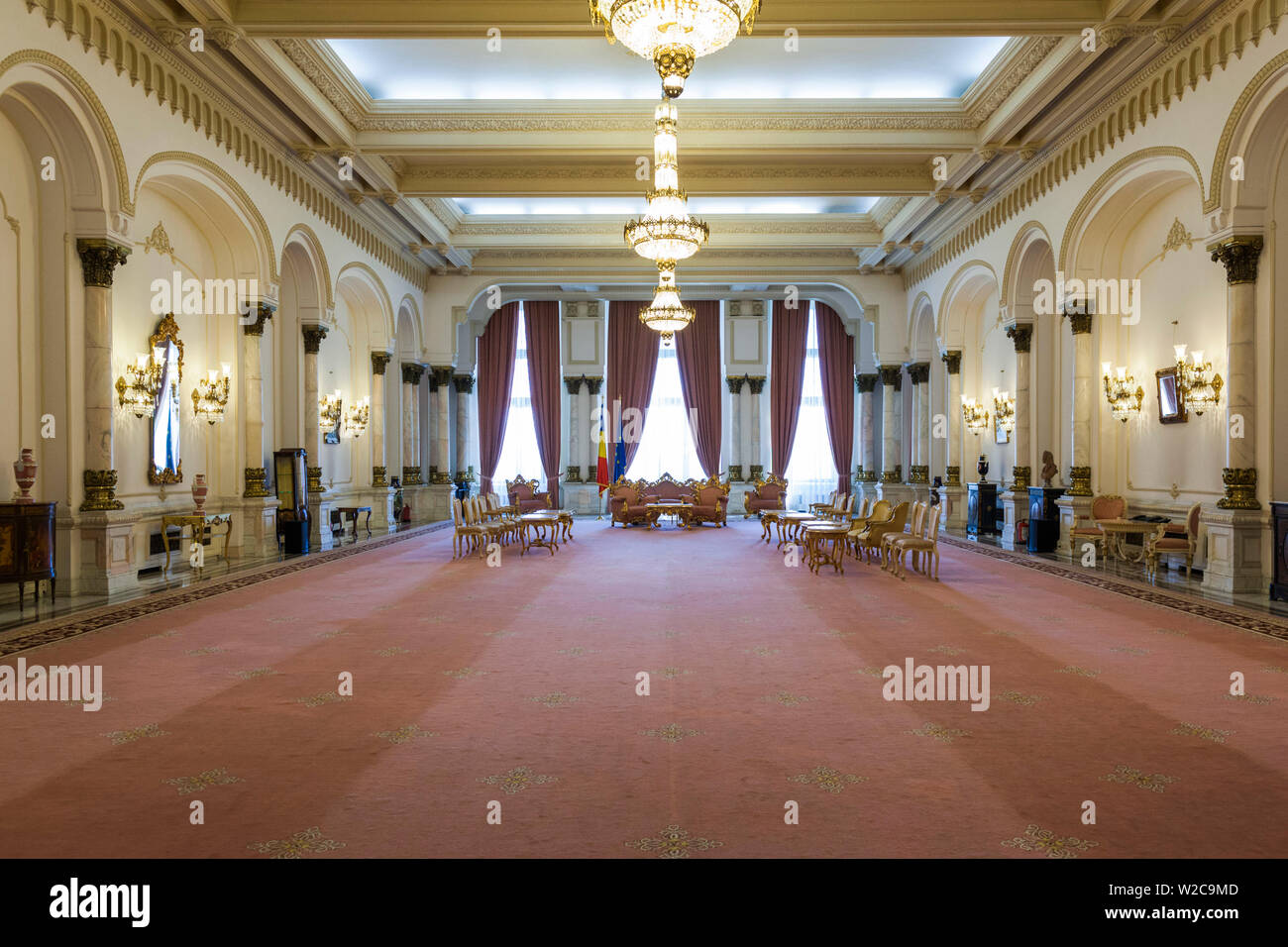 Bucharest palace of parliament interior hi-res stock photography and ...