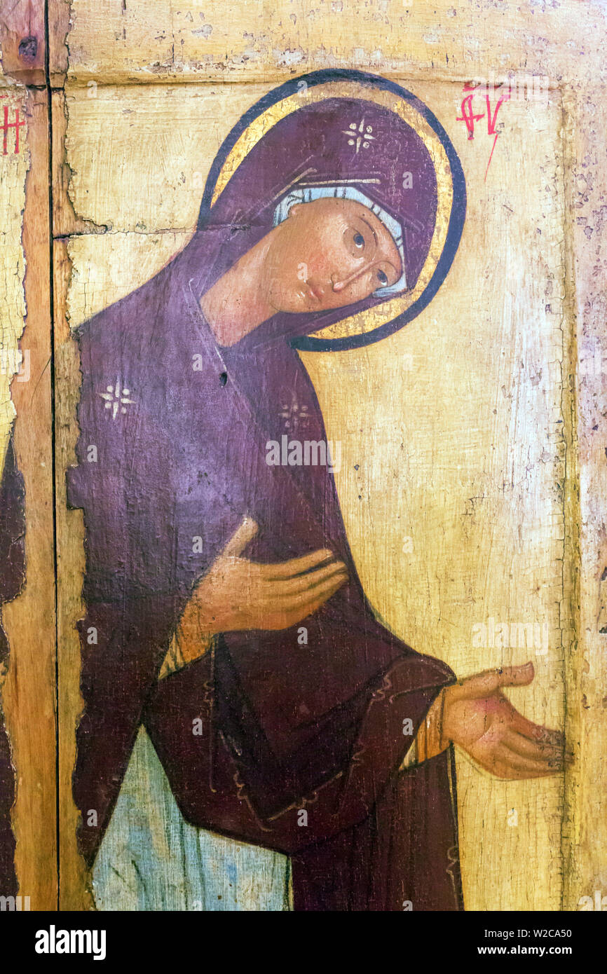 Holy Virgin, Icon in museum, Rostov, Yaroslavl region, Russia Stock ...