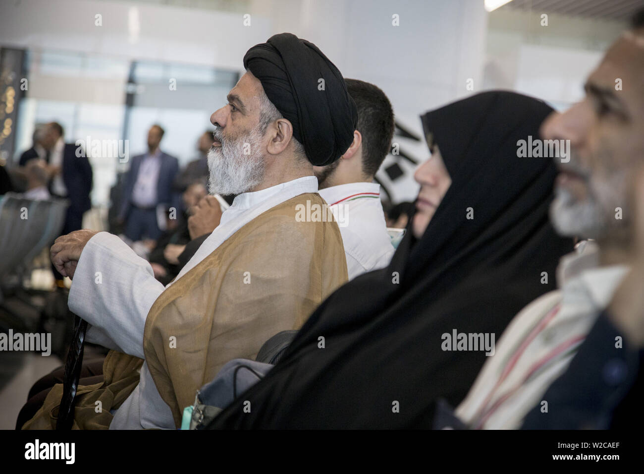 Tehran, Tehran, IRAN. 8th July, 2019. Iranian Muslims ready to board a ...