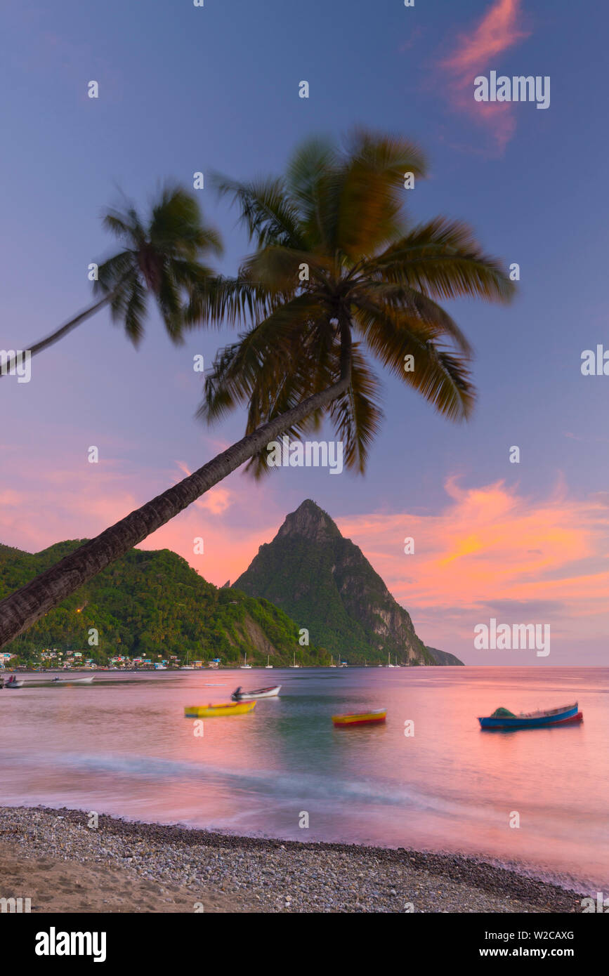 Caribbean, St Lucia, Soufriere, Soufriere Bay, Soufriere Beach and ...