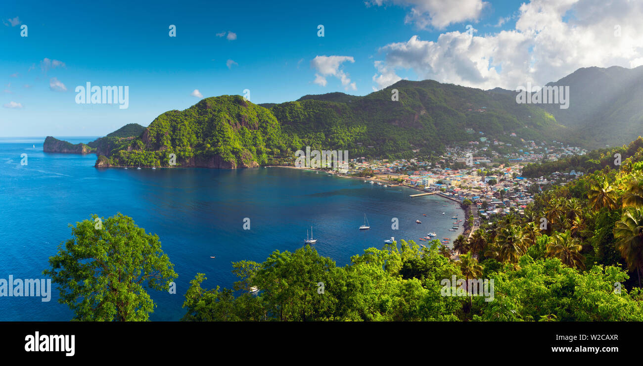 Caribbean, St Lucia, Soufriere, Soufriere Bay Stock Photo - Alamy