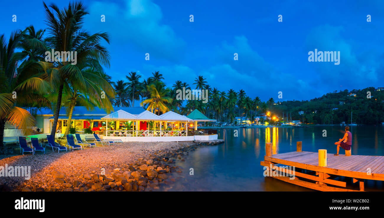 Caribbean, St Lucia, Marigot, Marigot Bay, Marigot Bay Beach Club Hotel ...