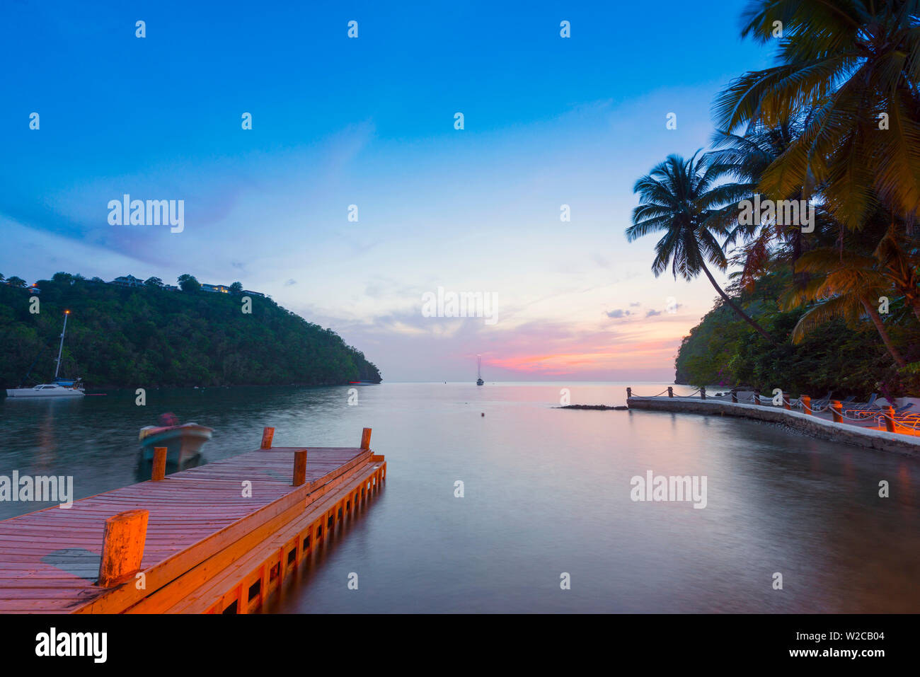 Caribbean, St Lucia, Marigot, Marigot Bay, Marigot Bay Beach Club Hotel ...