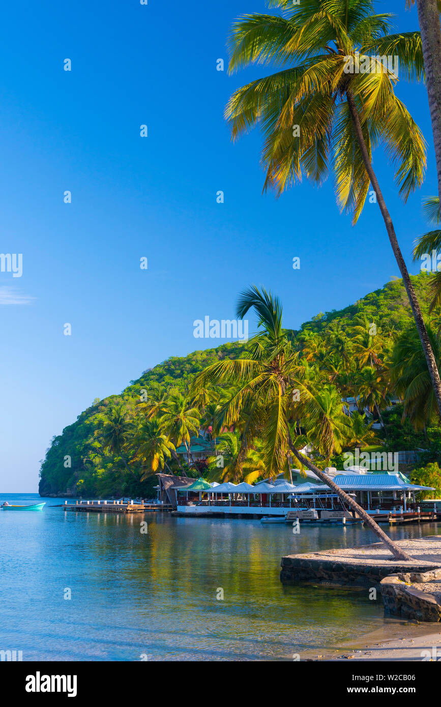 Caribbean, St Lucia, Marigot, Marigot Bay, Marigot Bay Beach Club Hotel ...