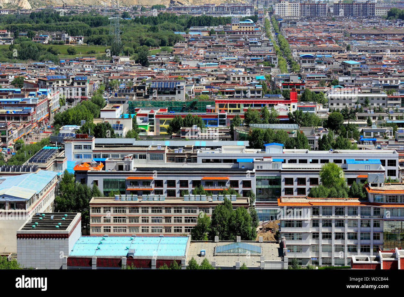 View of Lhasa city from Potala Palace, Lhasa, Tibet, China Stock Photo ...