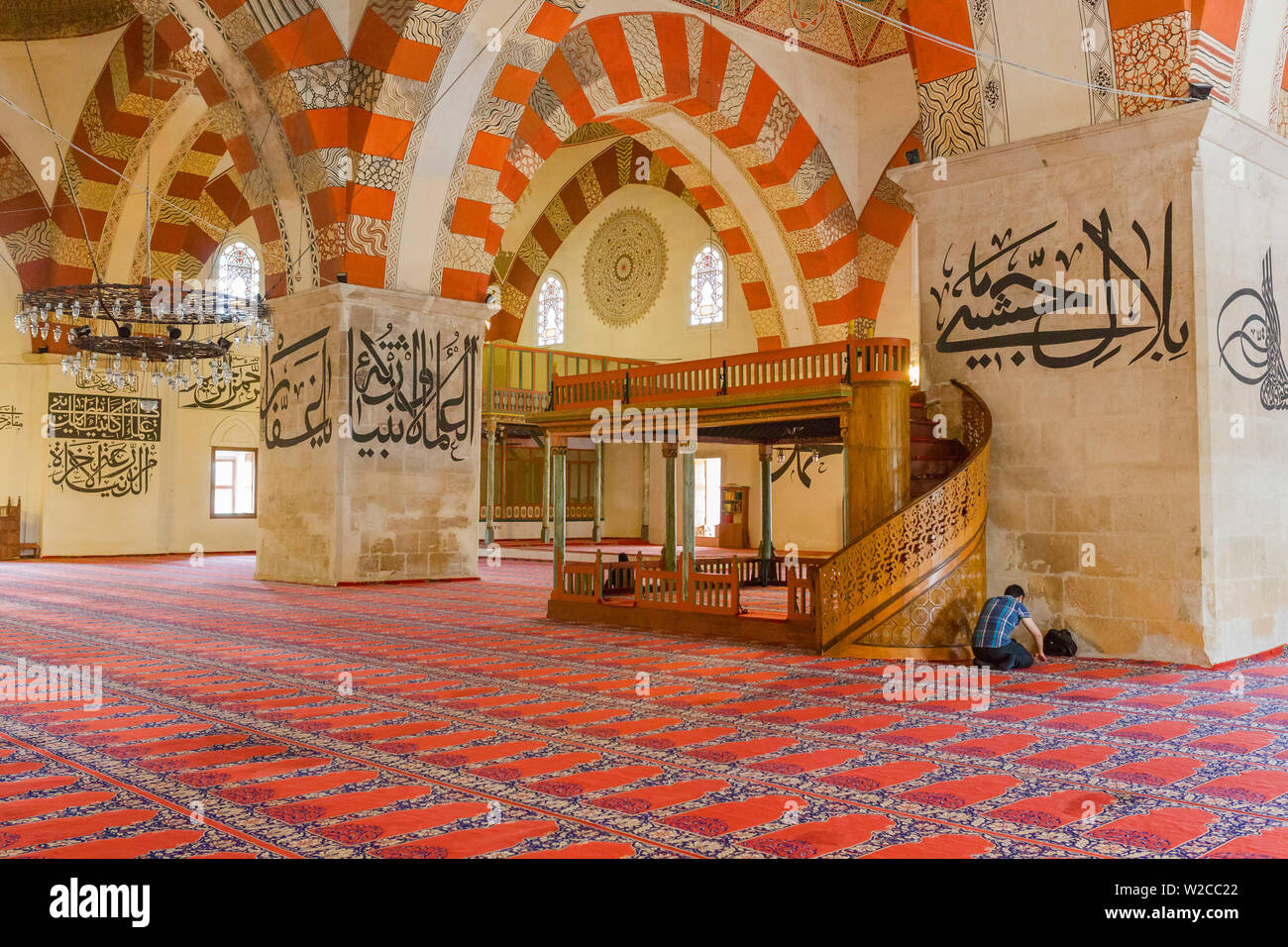 Interior of Eski mosque (1414), Edirne, Edirne Province, Turkey Stock ...