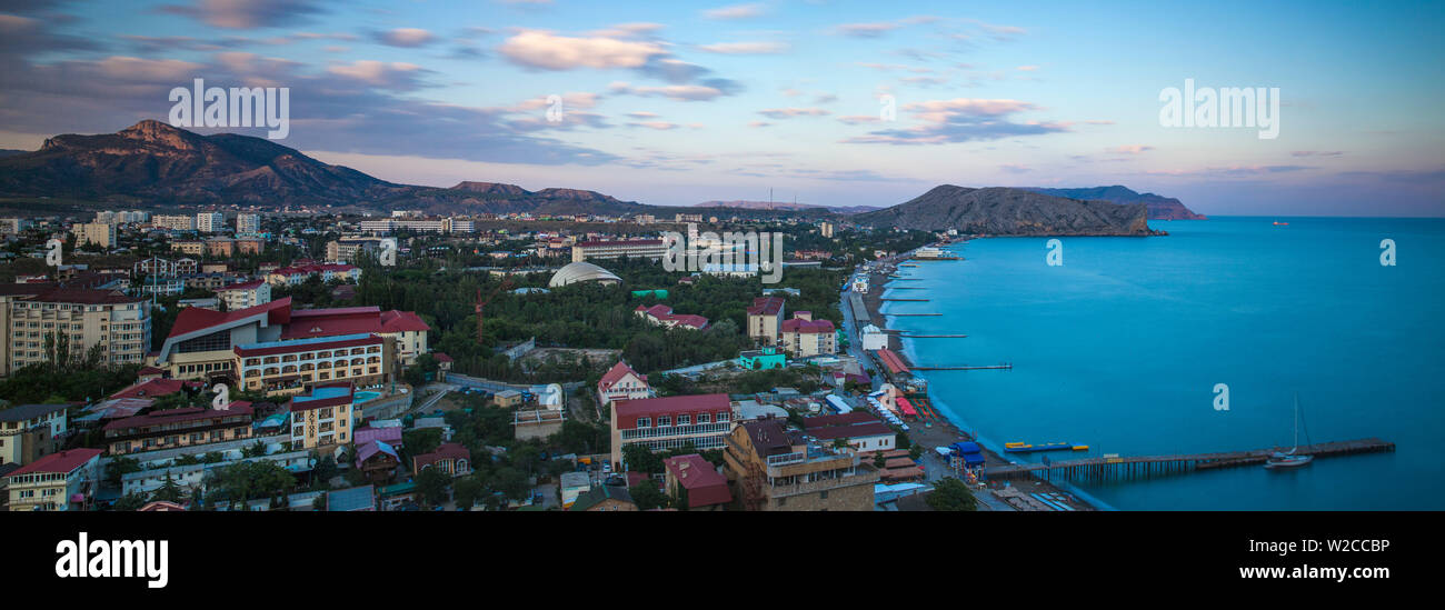 Ukraine, Crimea, Sudak View of city and Black Sea coast Stock Photo - Alamy