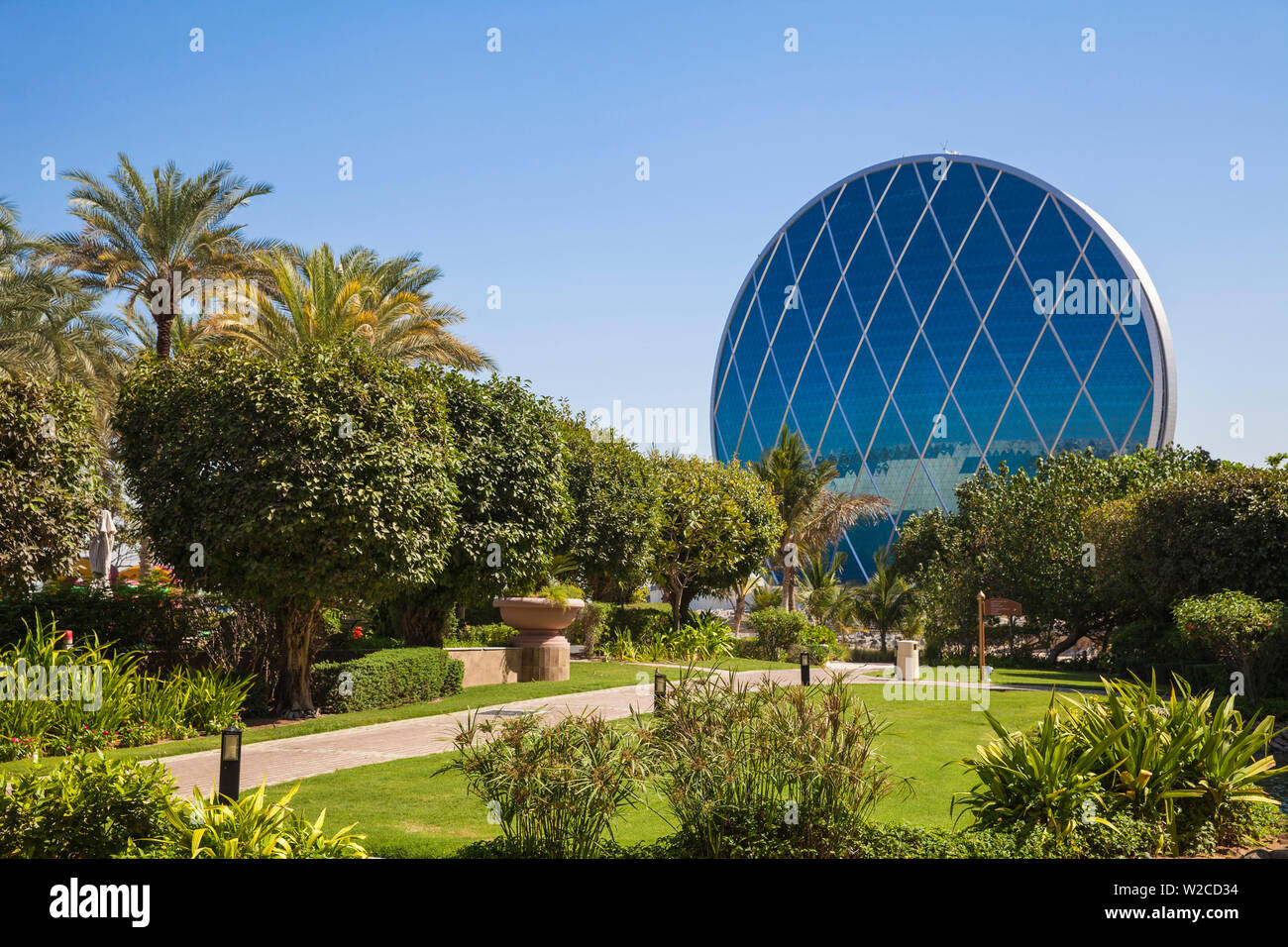 United Arab Emirates, Abu Dhabi, Al Raha, View of Aldar Headquarters ...