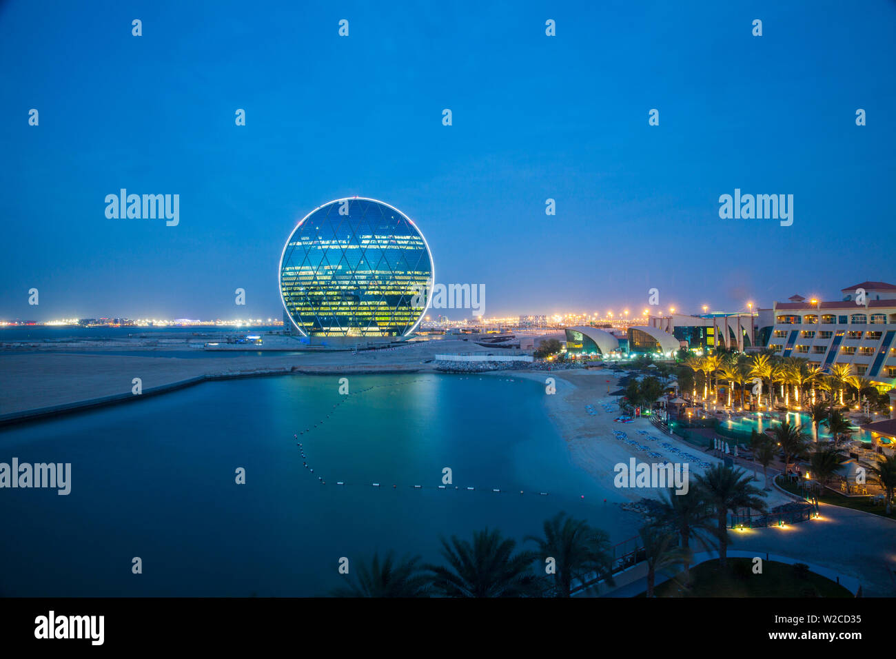 United Arab Emirates, Abu Dhabi, Al Raha, View of Aldar Headquarters ...