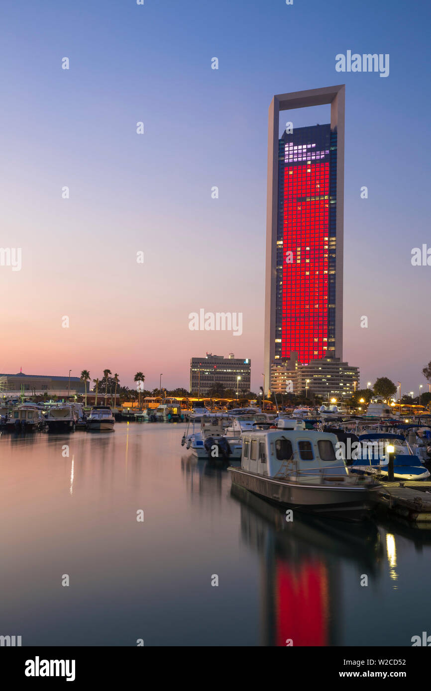 United Arab Emirates, Abu Dhabi, View of Marina and high rise building ...