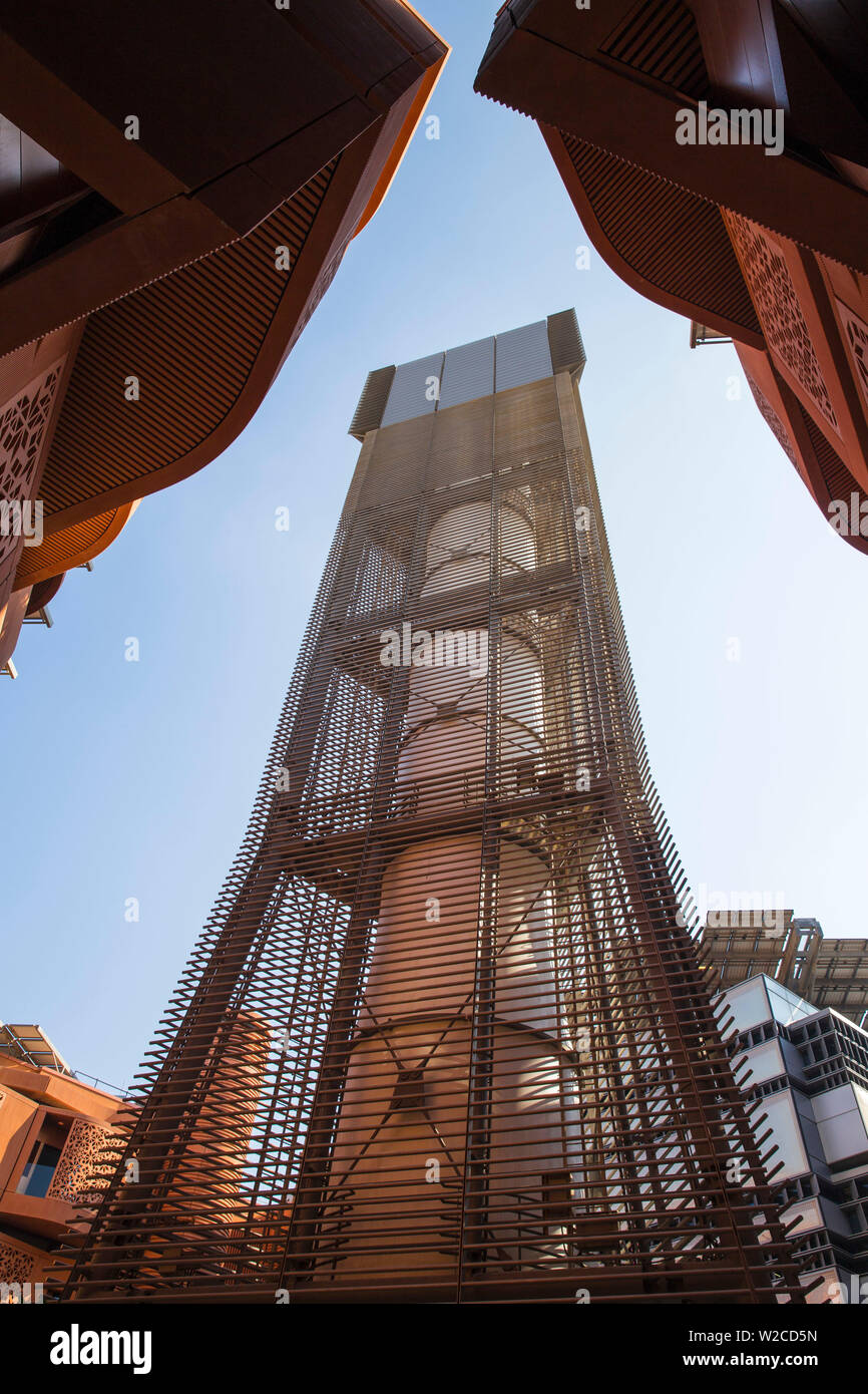 Masdar city wind tower hi-res stock photography and images - Alamy