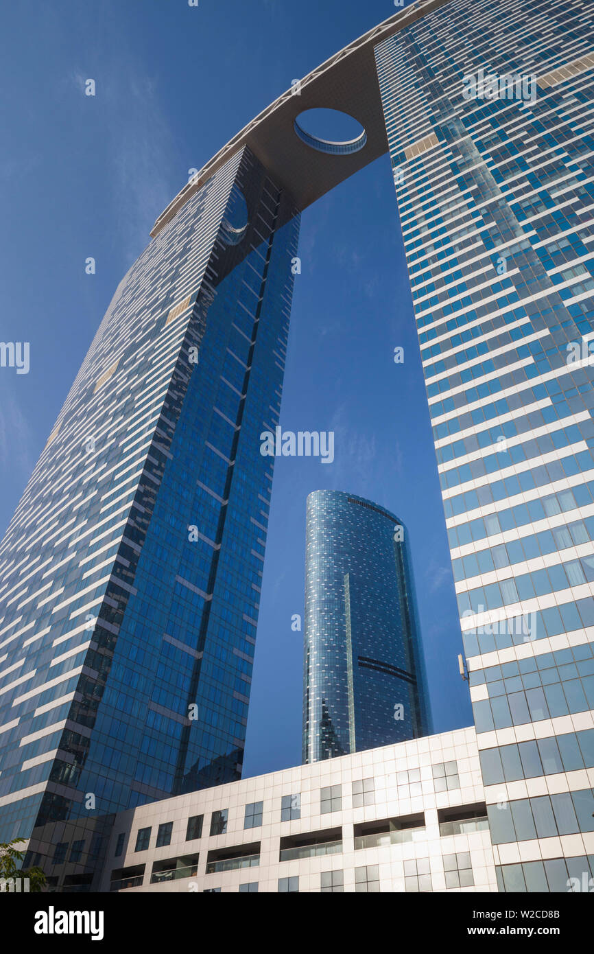 UAE, Abu Dhabi, Al Reem Island, new development area, Gate Towers Stock ...