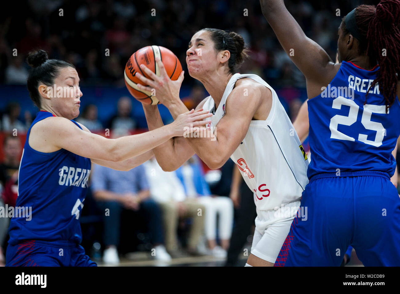 Nikolina Milic of SRB in action against Ellidh Simpson of GBR Stock ...