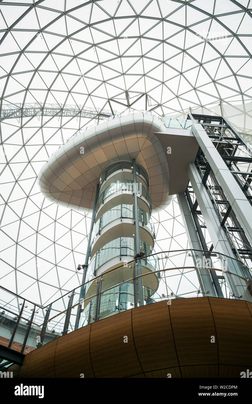 UK, Northern Ireland, Belfast, Victoria Square Mall, Observation Tower ...