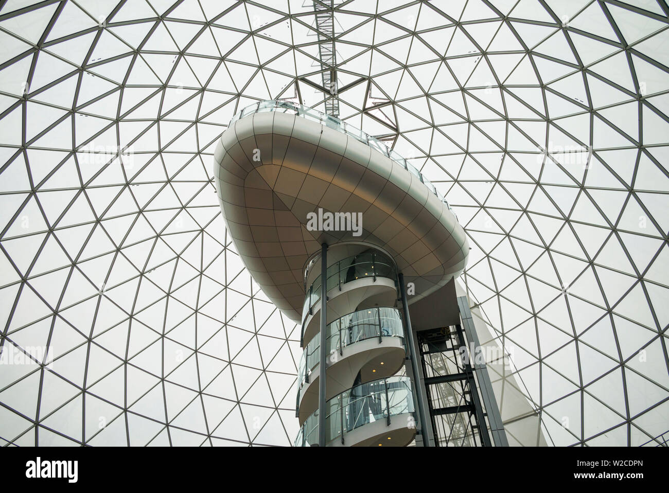 UK, Northern Ireland, Belfast, Victoria Square Mall, Observation Tower ...