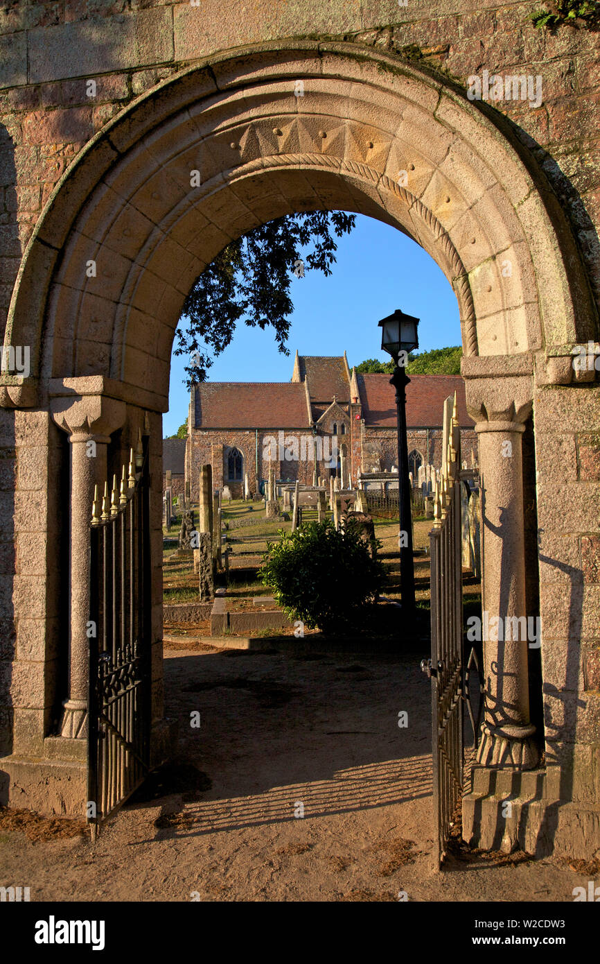 St. Brelade's Church and Fisherman's Chapel, St. Brelade's Bay, Jersey ...