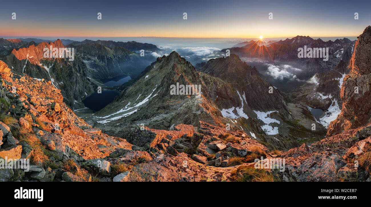 Landscape mountain in Tatras, peak Rysy, Slovakia and Poland Stock ...